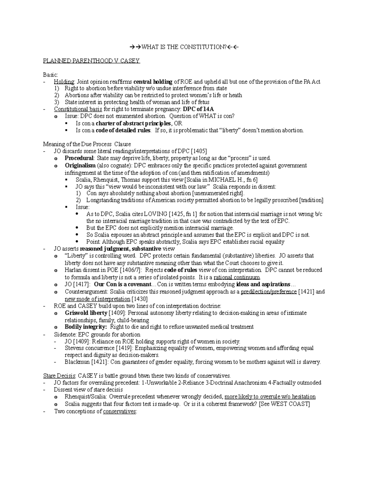 Constitutional Law Outline - 1 - WHAT IS THE CONSTITUTION? PLANNED ...