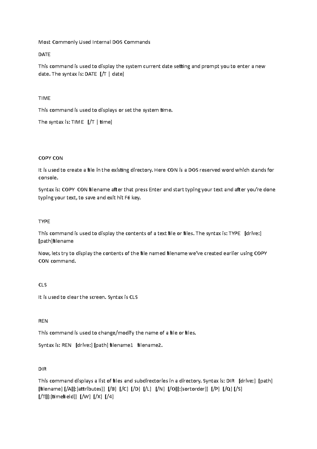 Internal - The syntax is: DATE [/T | date] TIME This command is used to ...