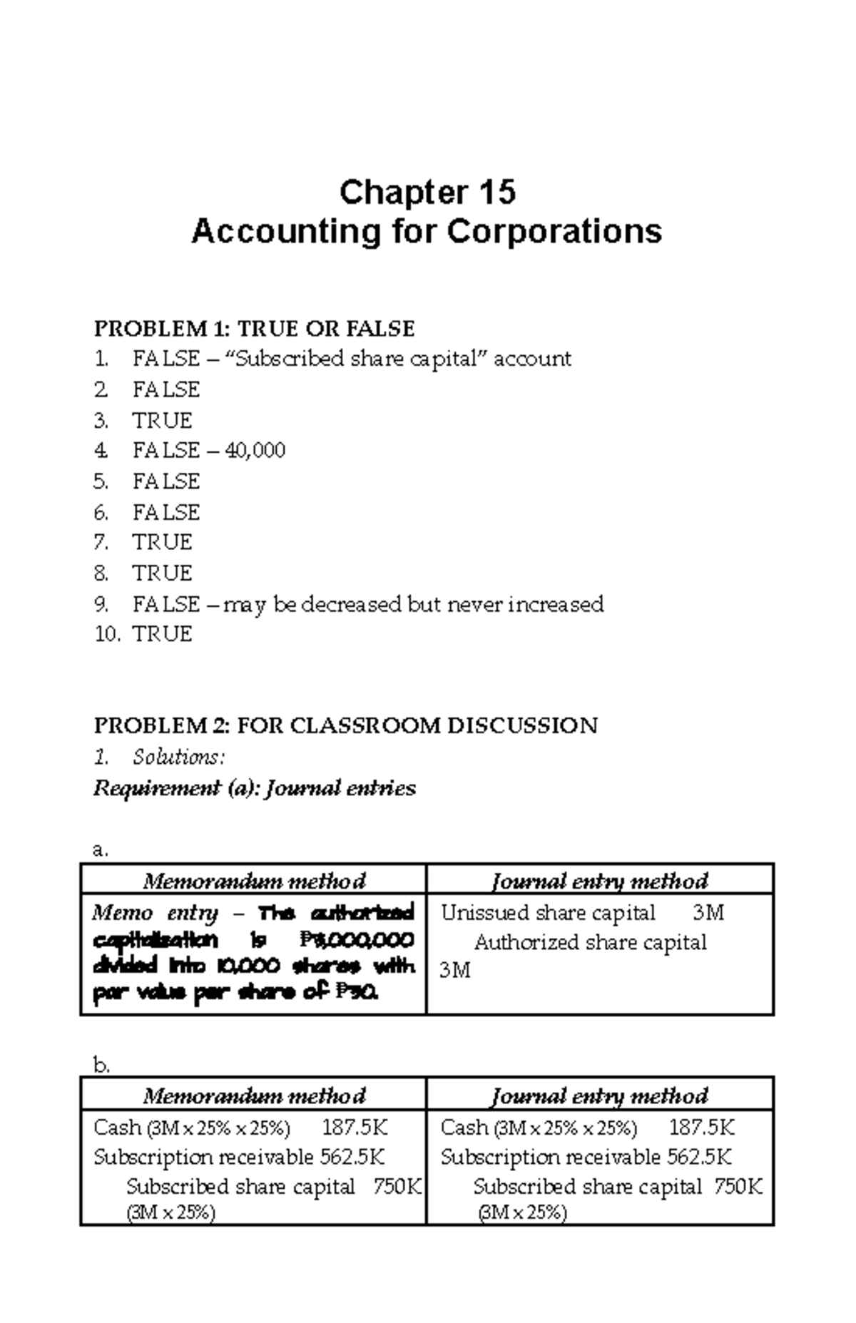 Chapter 15 - Accounting FOR Corporations - Chapter 15 Accounting for ...