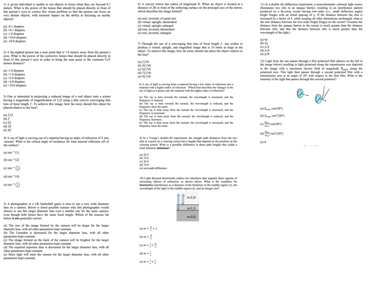 Physics exam 3 cheat sheet blank - PHY213 - Studocu
