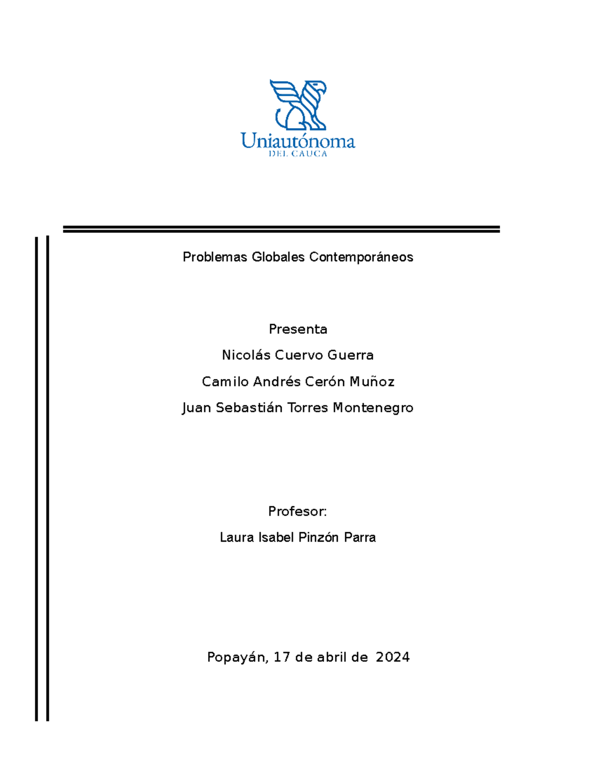 Problemas Globales Contemporáneos - Problemas Globales Contemporáneos ...