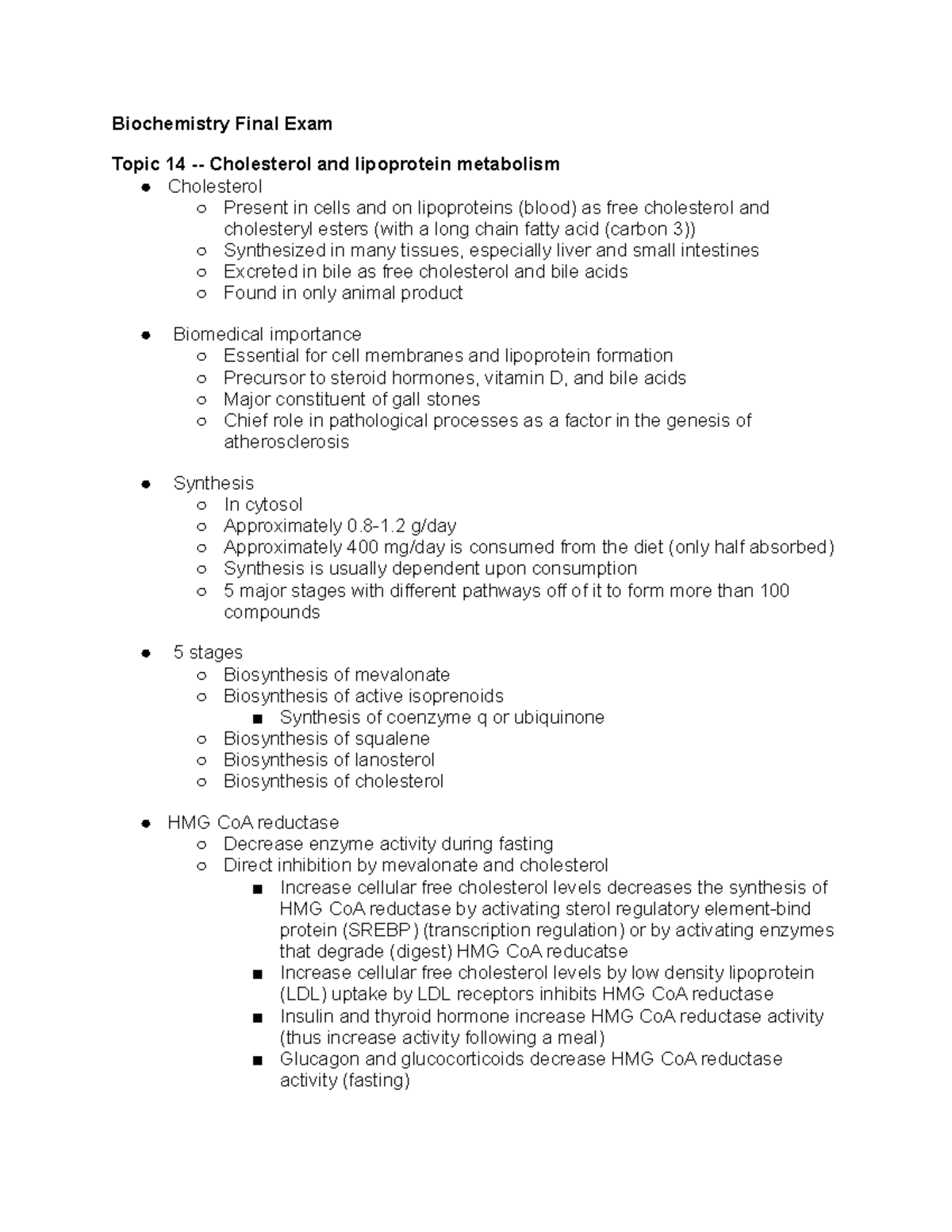 Biochem Final - gernalbi - Biochemistry Final Exam Topic 14 ...