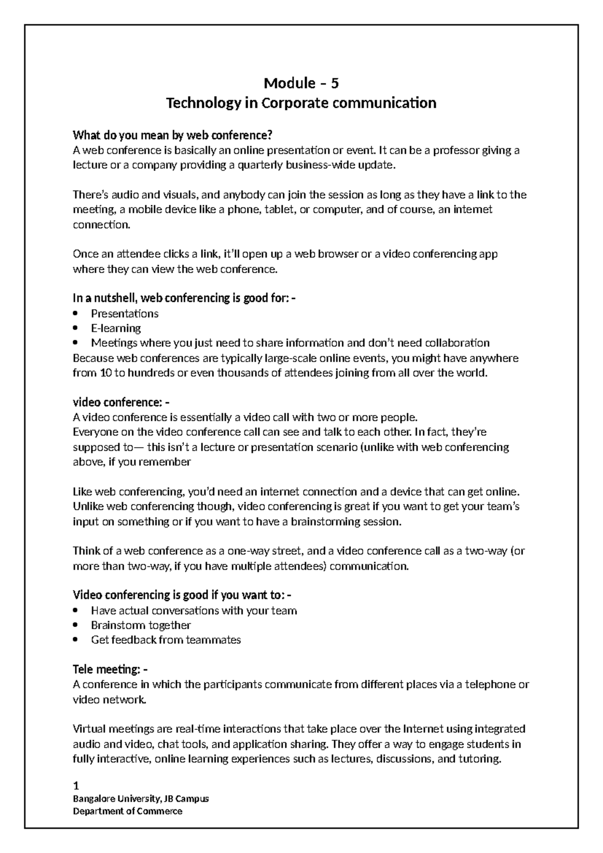 Module - 5 CCS - Module – 5 Technology in Corporate communication What ...