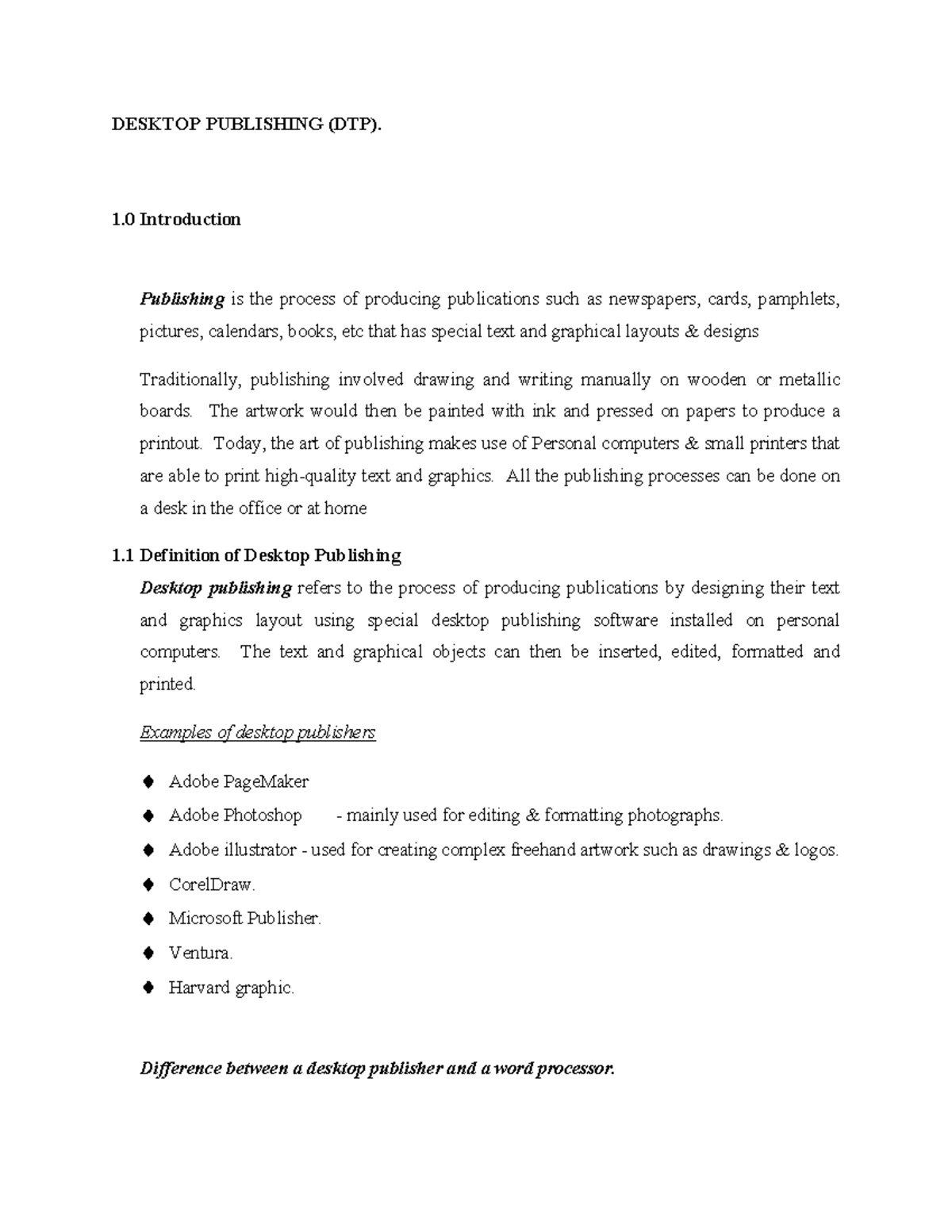 Desktop Publisher (1) - .................. - DESKTOP PUBLISHING (DTP ...