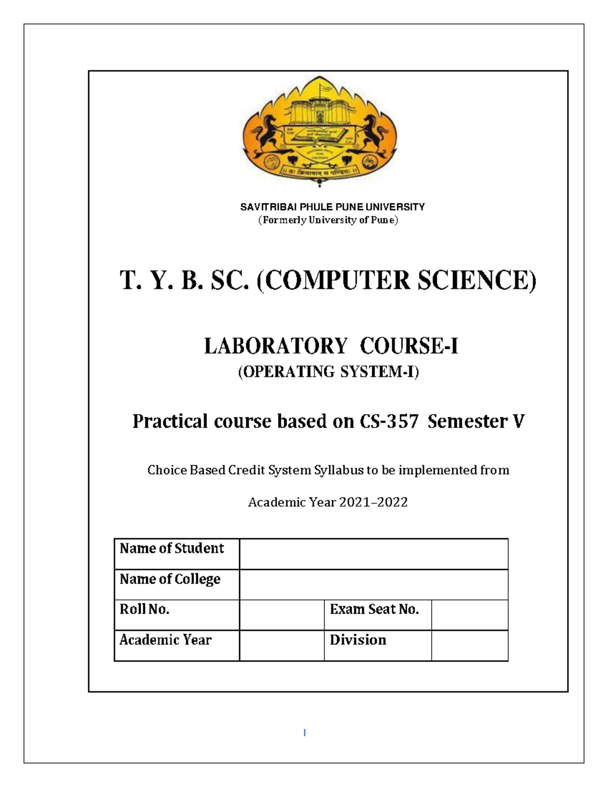 Operating System Lab Book CS-357-converted - SAVITRIBAI PHULE PUNE ...