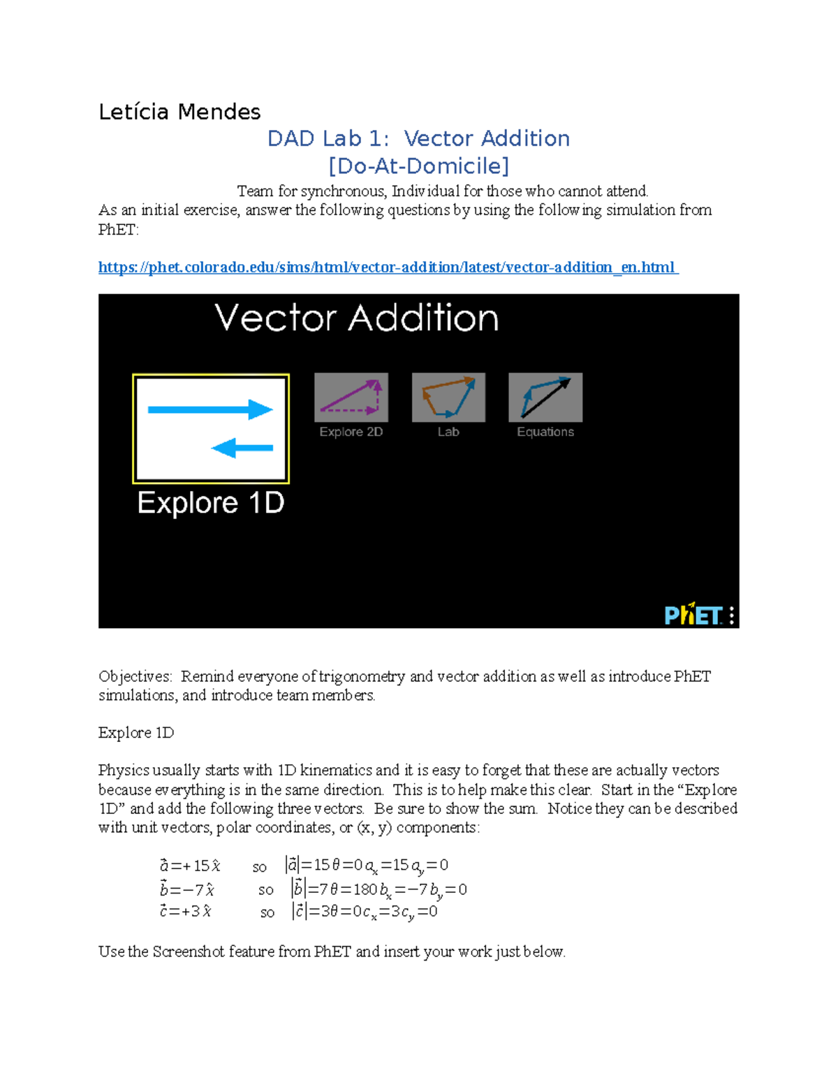 DAD Lab 1 Vector Addition - Letícia Mendes DAD Lab 1: Vector Addition ...