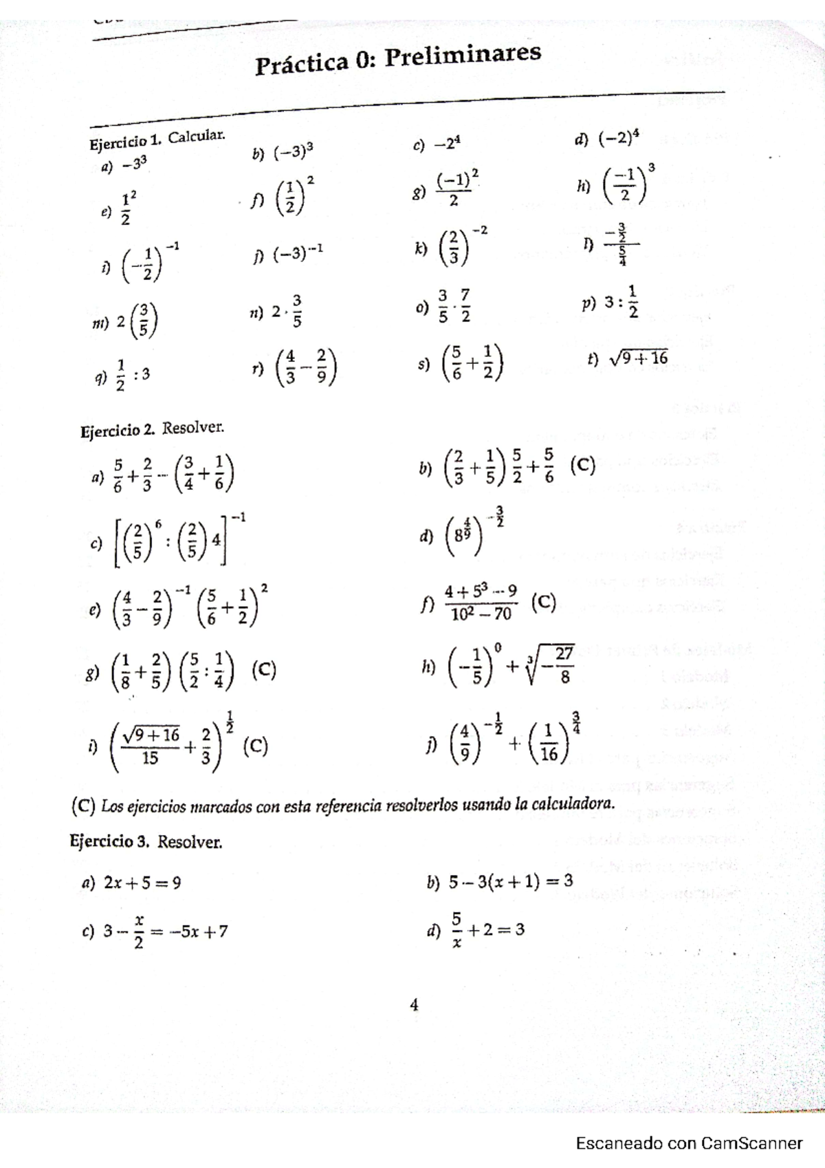 Practica 0 2024 - Explicación y ejercicios - Matemática 51 CBC - Studocu