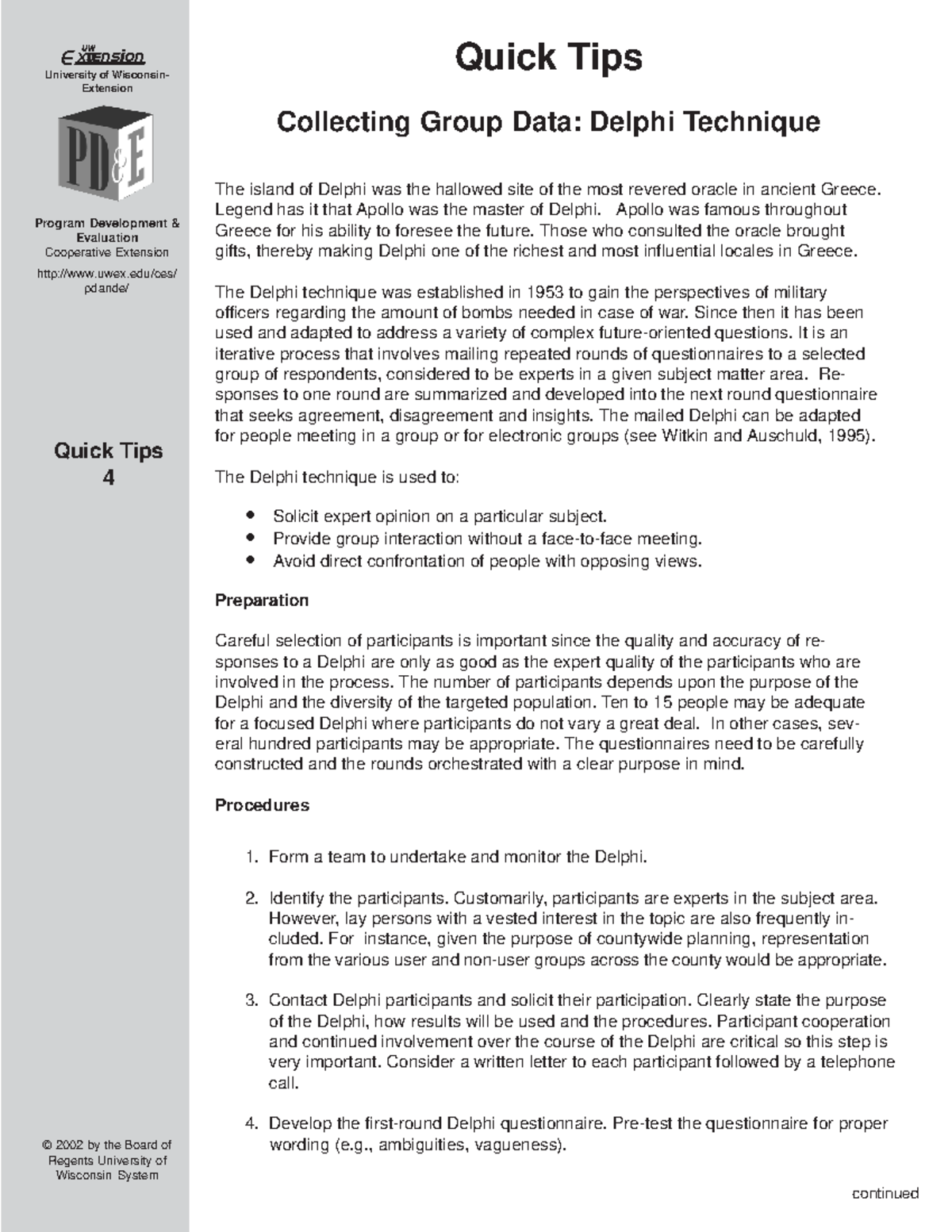 Quick Tips 4 Collecting Group Data Delphi Technique - EEEEE ...