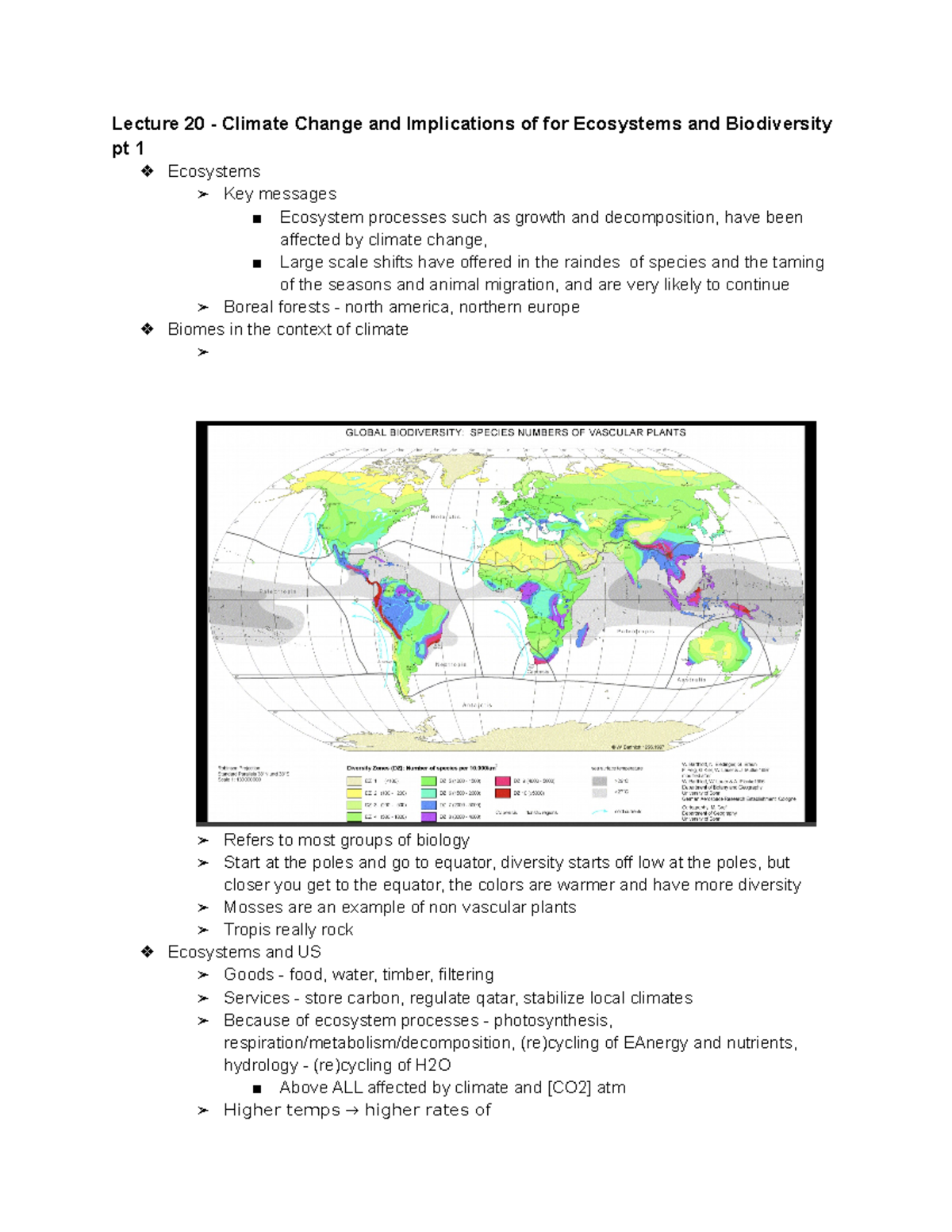 Ecology 20, 21, 22, 23, 24, 25 - Lecture 20 - Climate Change and ...