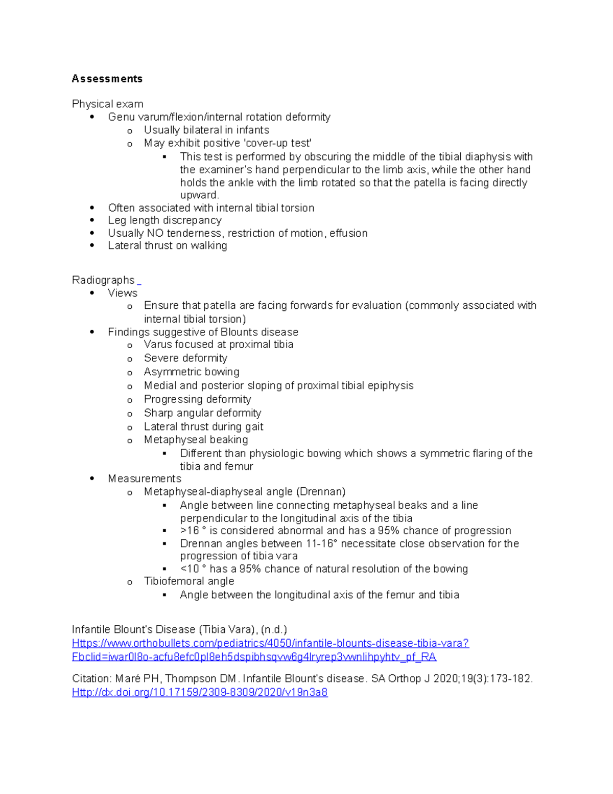 Assessments in BD - BSPT - Assessments Physical exam Genu varum/flexion ...