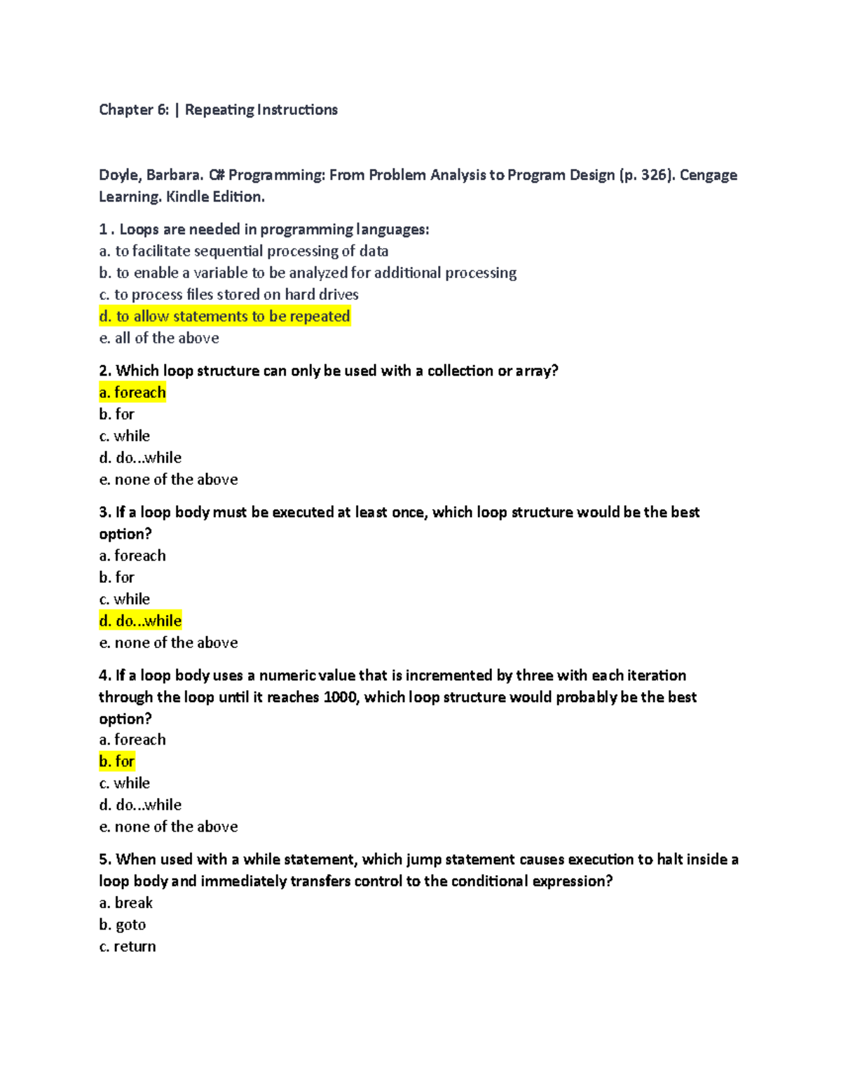 Chapter 6 - Repeating Instructions - Chapter 6: | Repeating ...