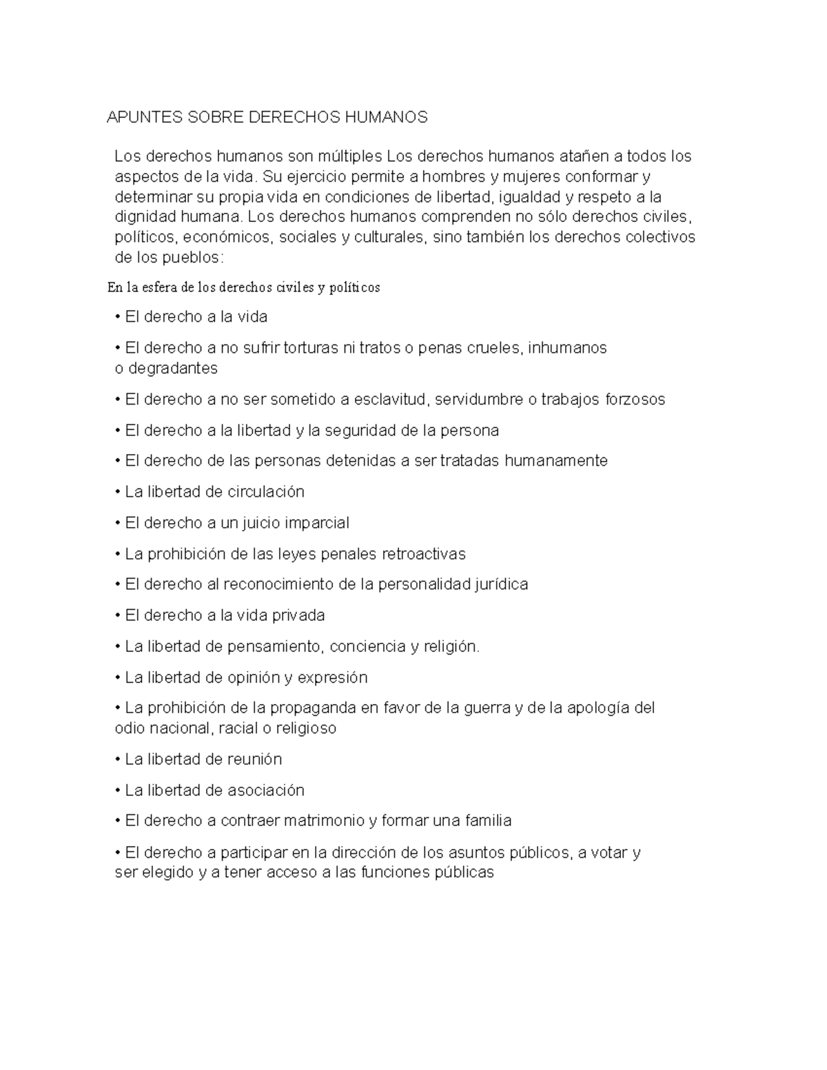 Apuntes Sobre Derecho s Humanos - APUNTES SOBRE DERECHOS HUMANOS Los ...