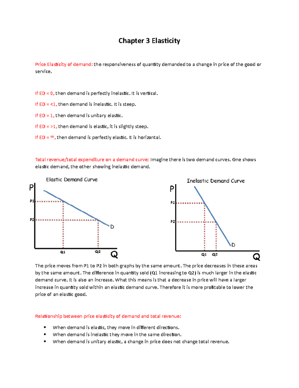 Chapter 3 Elasticity - Chapter 3 Elasticity Price Elasticity of demand ...