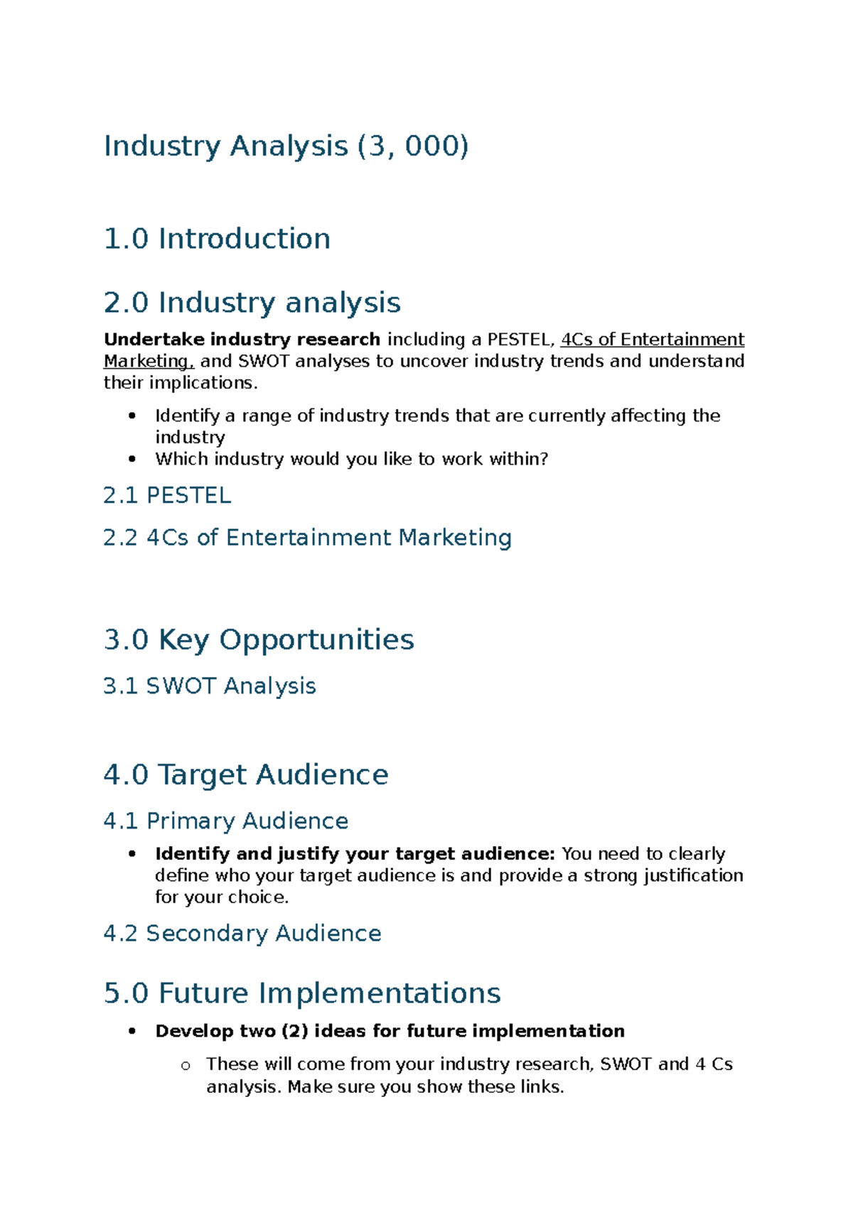 Industry Analysis Draft - Industry Analysis (3, 000) 1 Introduction 2 ...