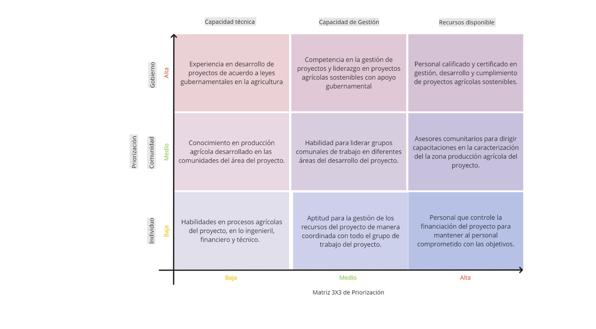 Matriz 3x3 Priorización - Gestión de Proyectos de Diseño - Studocu