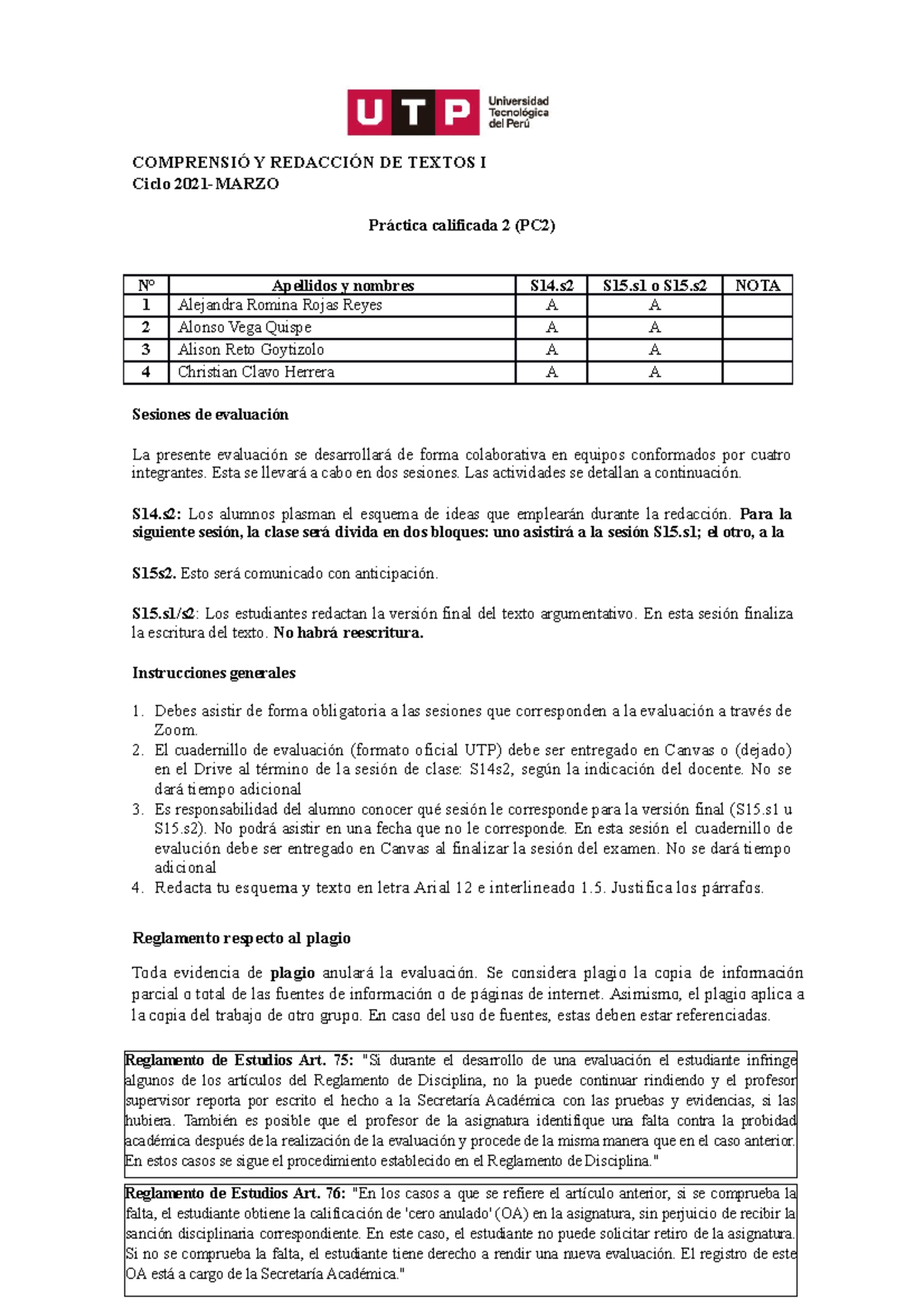 S14.s2 y S15 Práctica Calificada 2 (Formato oficial UTP) 2021-marzo - Redes y Comunicación de ...