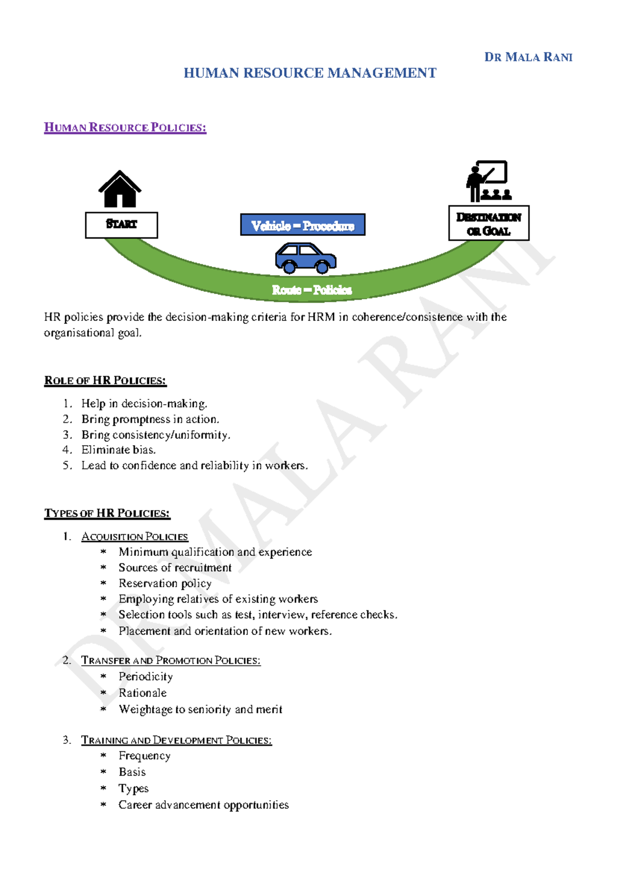 4. HR Policies - THANK YOU - DR MALA RANI HUMAN RESOURCE MANAGEMENT ...