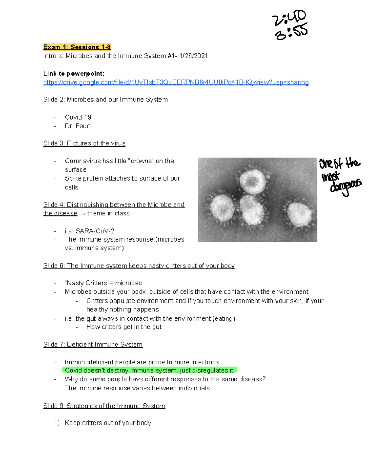 MIC301-Lecture Notes - Exam 1: Sessions 1- Intro to Microbes and the ...