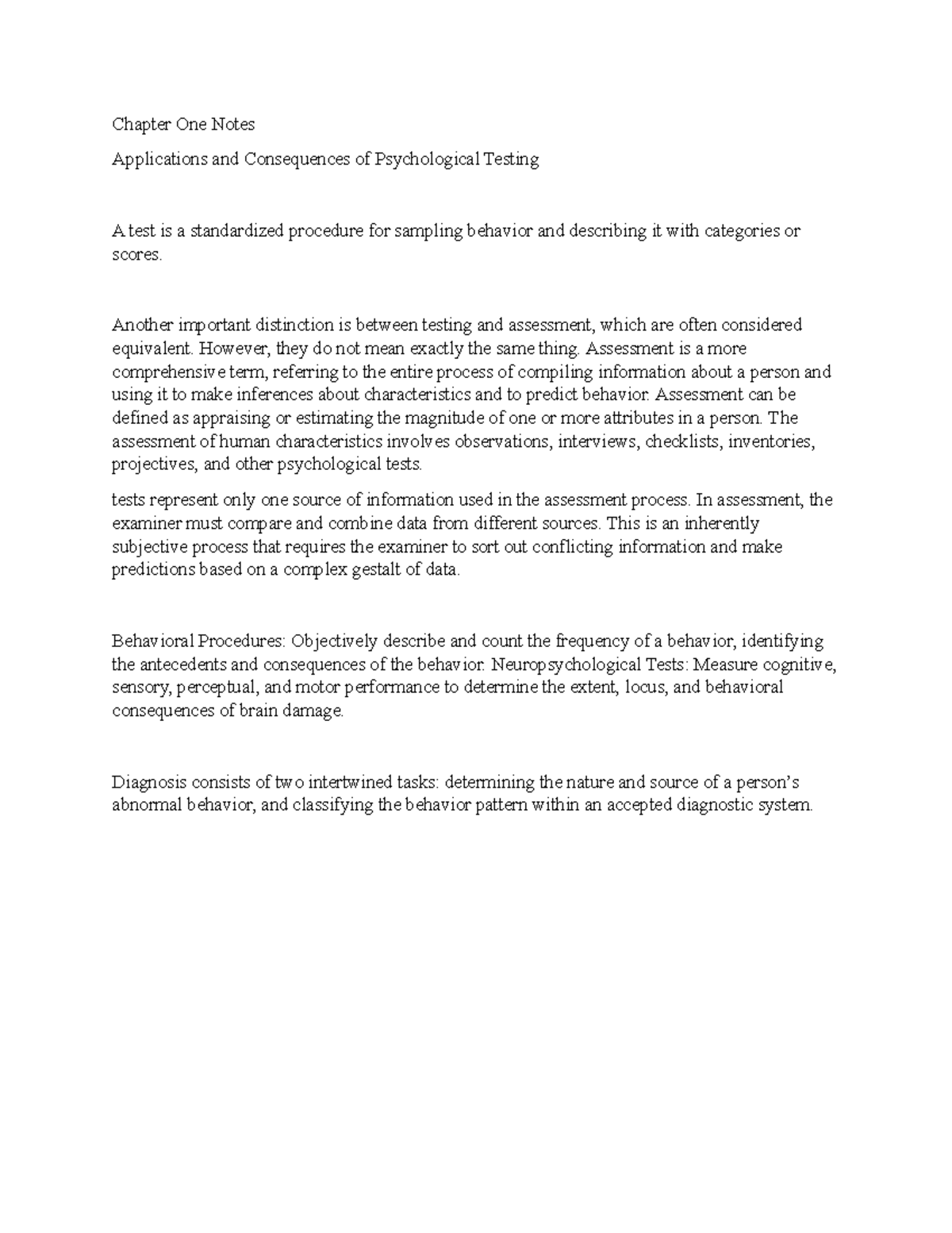 Chapter one notes - Applications and Consequences of Psychological ...