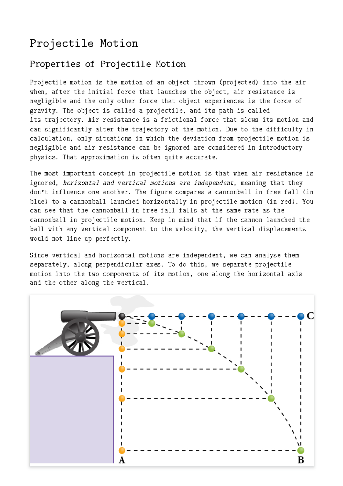 Projectile Motion - Riassunto Principles Of Physics - Projectile Motion ...