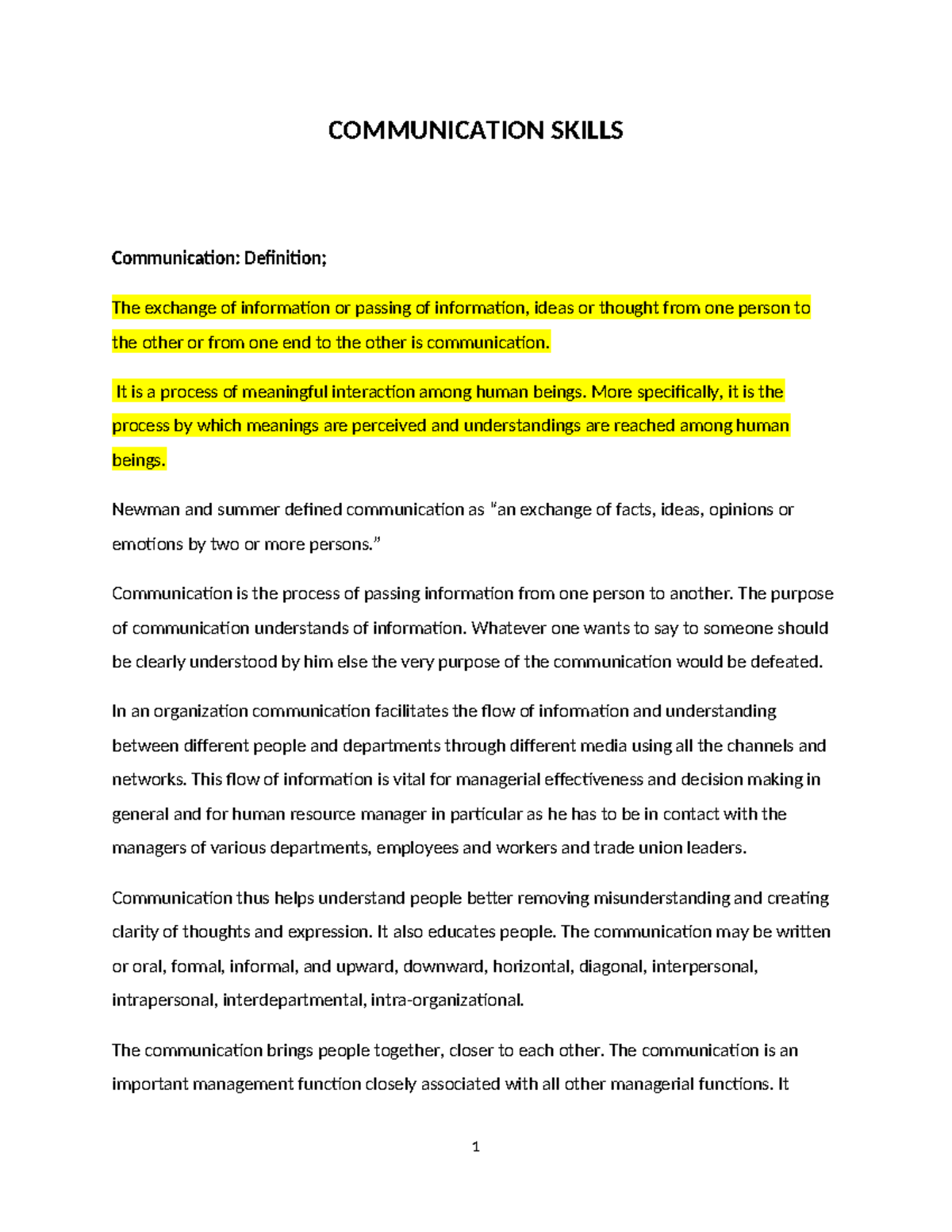COMM Skills-1-1 - Gain knowledge - COMMUNICATION SKILLS Communication ...