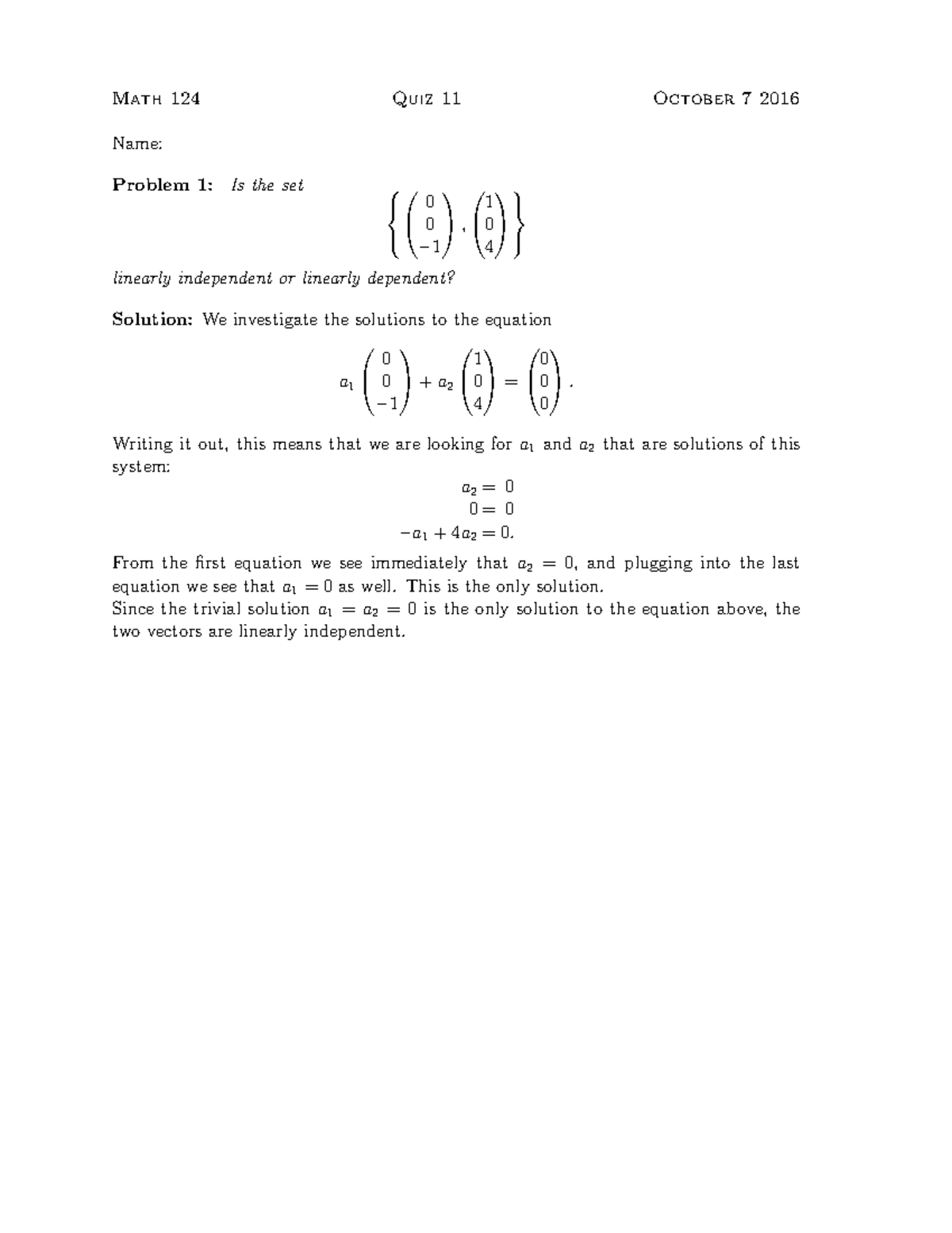 MATH124 2016-2017 Quiz 11 - Questions & Answers - Math 124 Quiz 11 ...