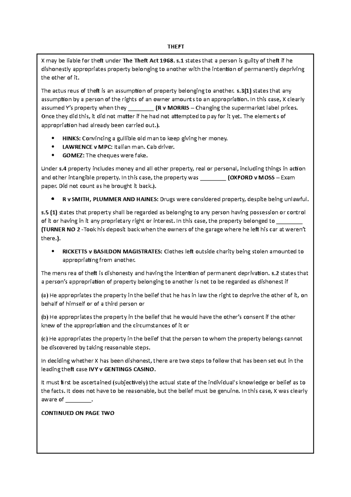 Theft Robbery Burglary And Fraud Template THEFT X May Be Liable For theft-robbery-burglary-and-fraud-template-theft-x-may-be-liable-for