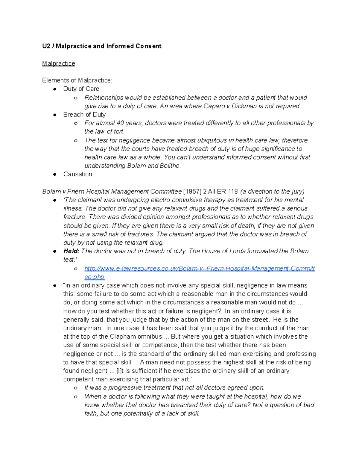 U2 Malpractice and Informed Consent - U2 / Malpractice and Informed ...