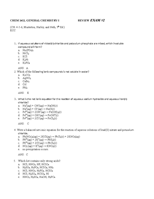 CHEM 1405 Practice Exam # 1 (Ch 1, 2) - CHEM 1405 Practice Exam # 1 (Ch 1, 2) - Studocu