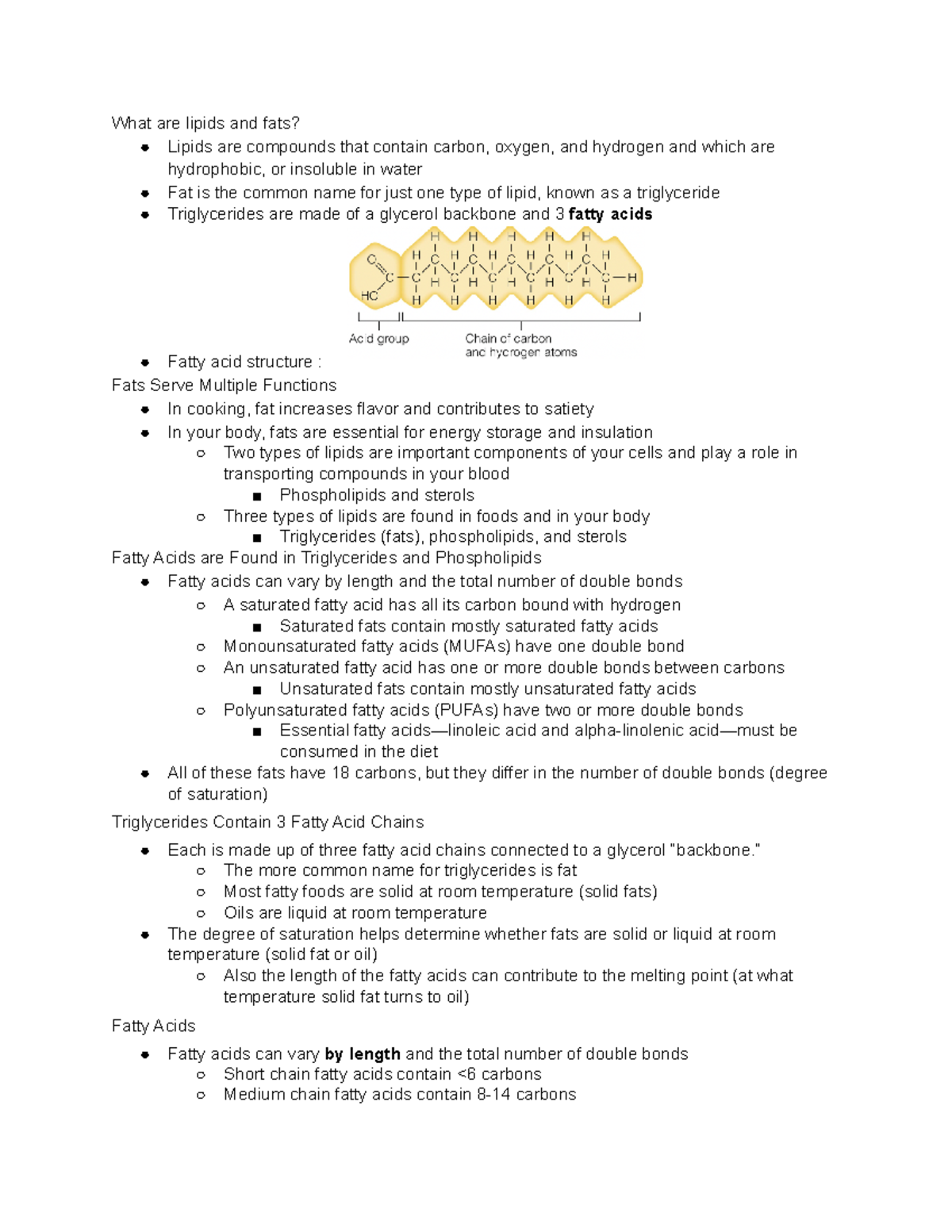 MY Test 2 Guide - What are lipids and fats? Lipids are compounds that ...