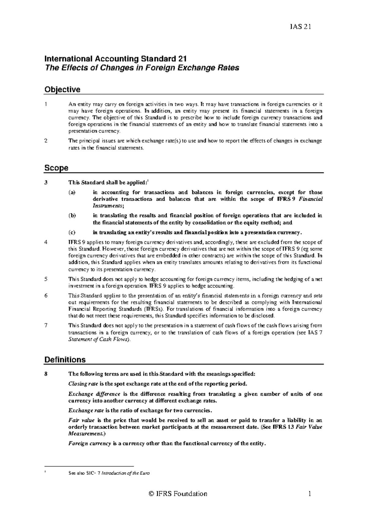 IAS 21 - NIFF 21 - International Accounting Standard 21 The Effects of ...