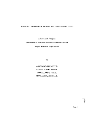 Pdfcoffee - Lecture - Lesson Plan in Practical Research 2: Quantitative Research LESSON TITLE ...