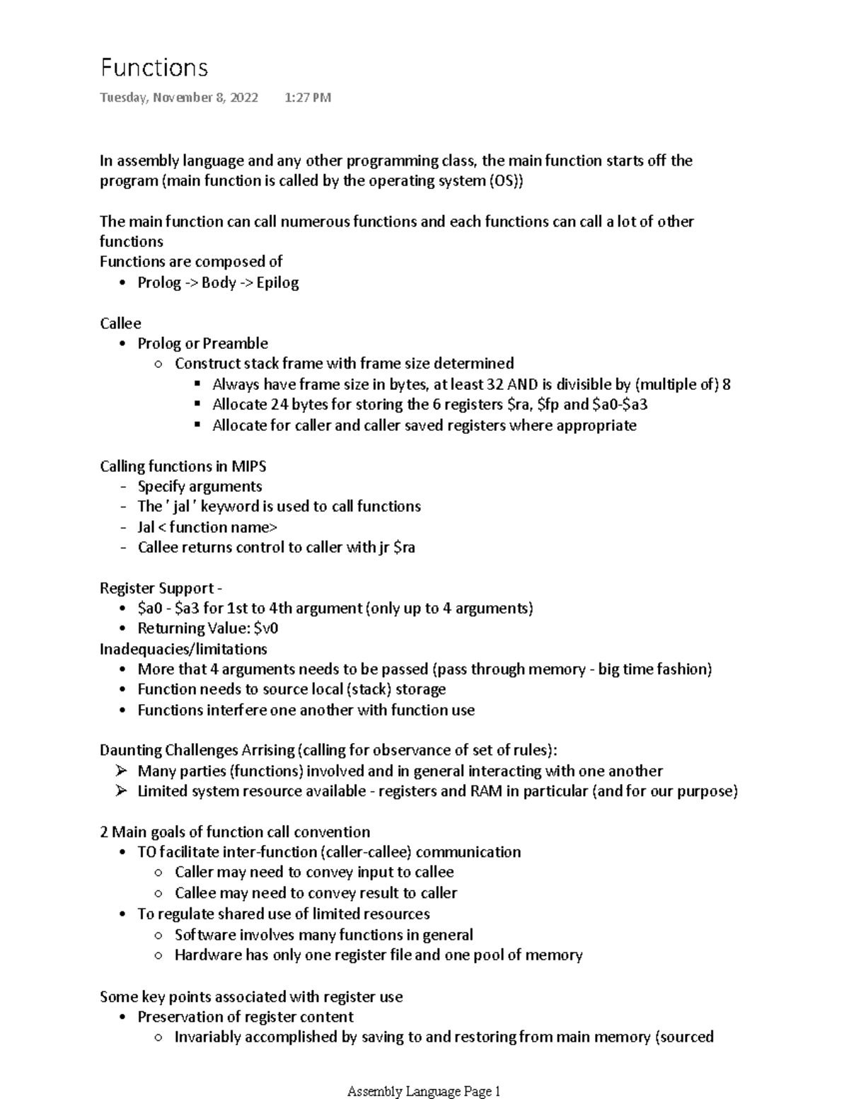 Assembly Lang - Function Calling 1 - In assembly language and any other ...