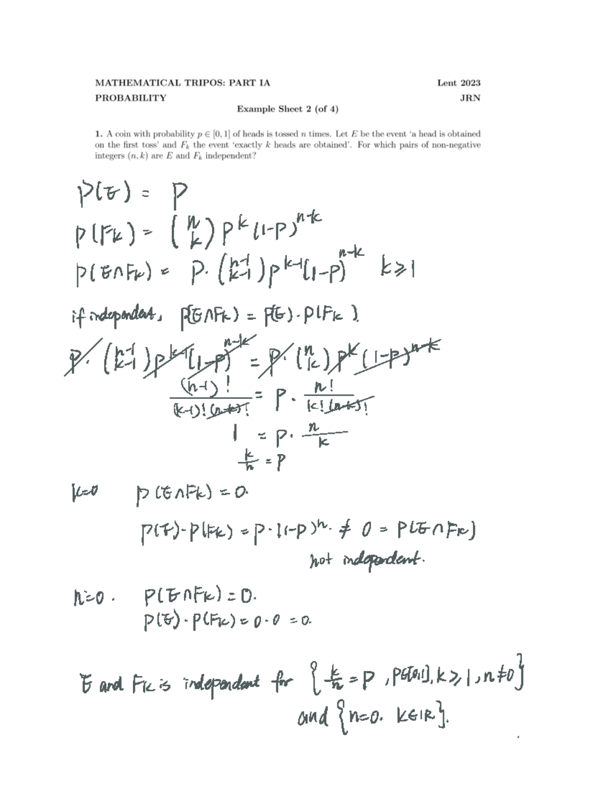 Probability Example 2 Studocu
