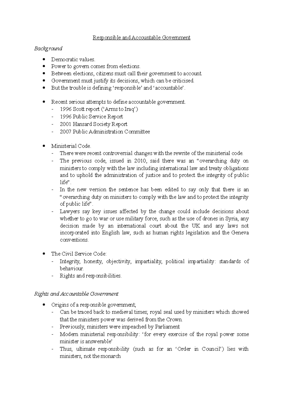 Responsible and Accountable Government - Responsible and Accountable ...