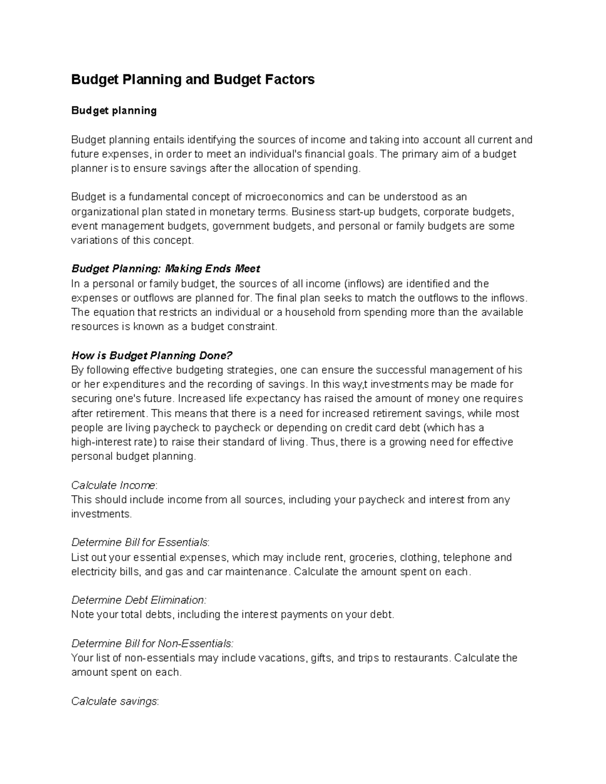 budget-planning-and-budget-factors-the-primary-aim-of-a-budget