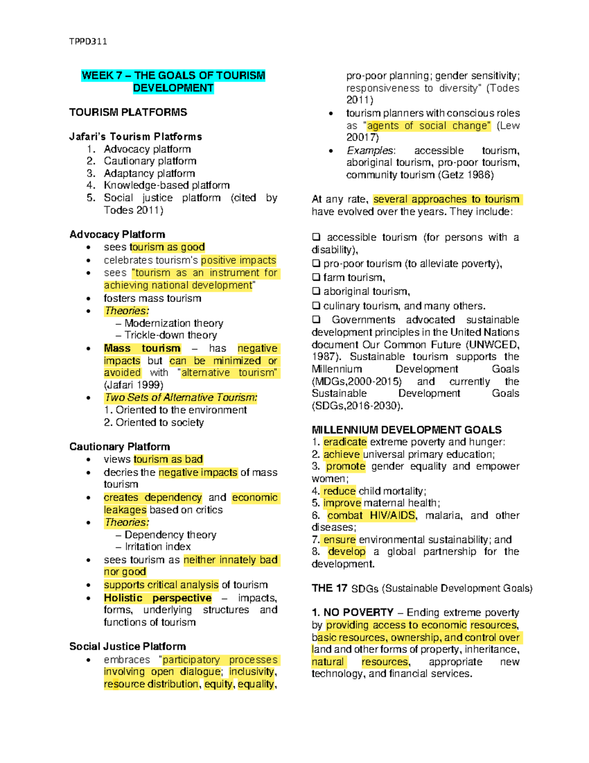TPPD Reviewer Midterm - Summary BS in International Tourism Management ...