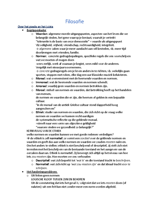[Solved] Wat zijn normen en waarden - Inleiding tot de Filosofie (1000PSWFIL) - Studocu