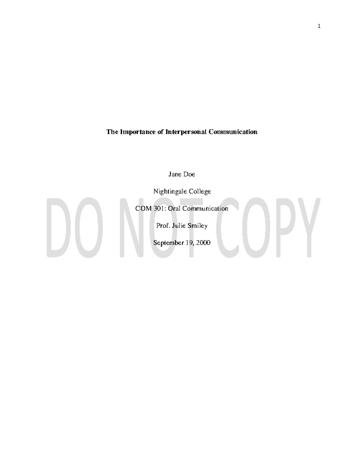 Example (APA) - of 5 Paragraph Essay in APA - The Importance of ...
