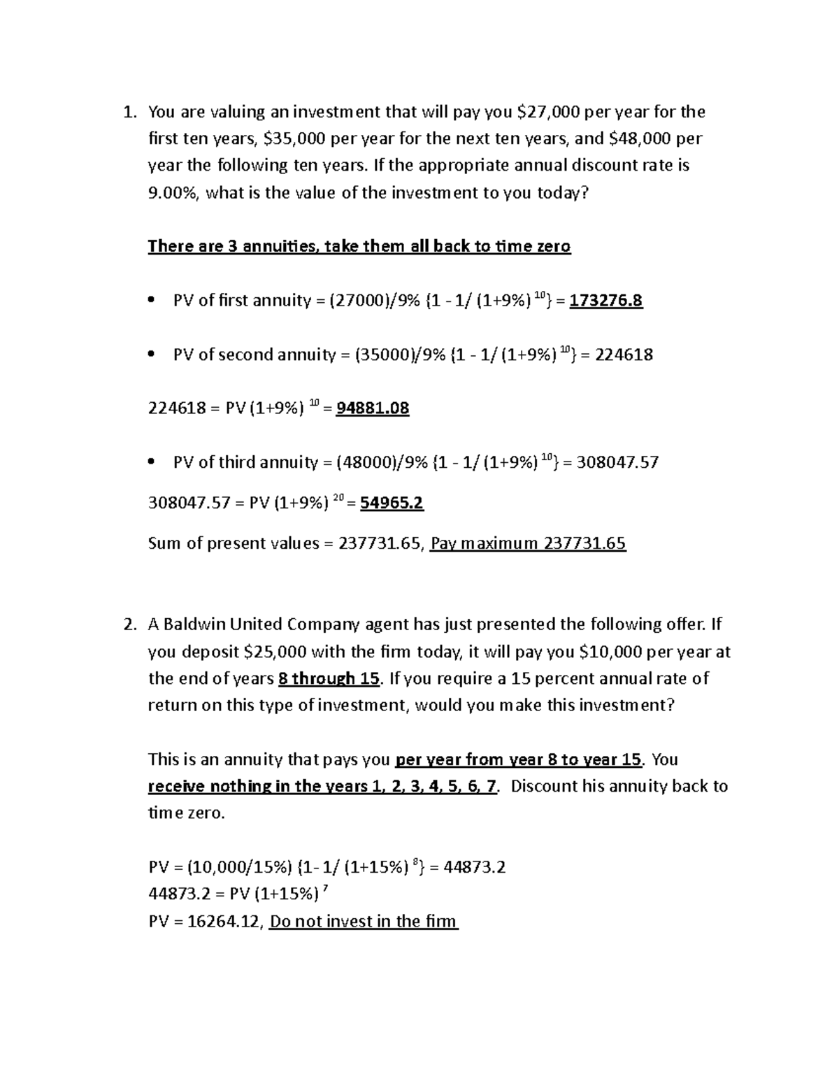 Financial Market Questions idk bruh fr - You are valuing an investment ...