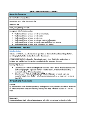 Lesson plan d005 - assignment - D005, lesson plan Student: Mark Lesson ...