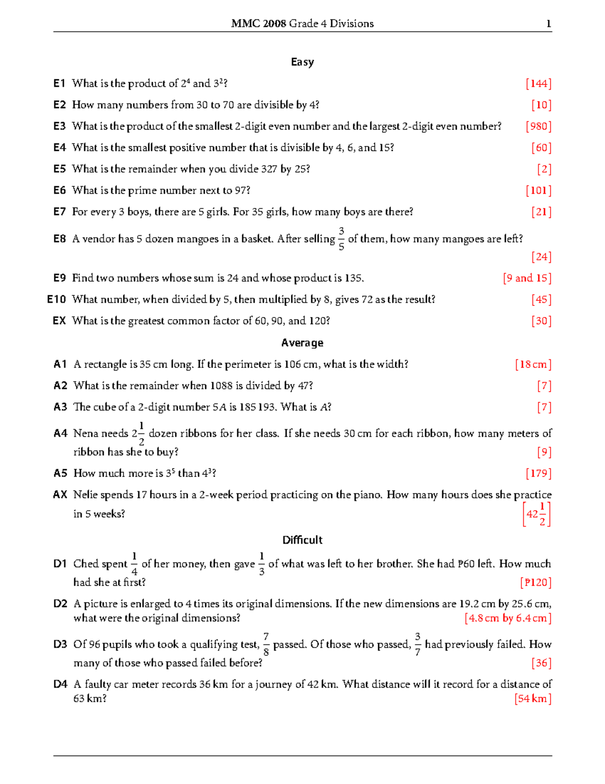 Mathematics long examination - Studocu