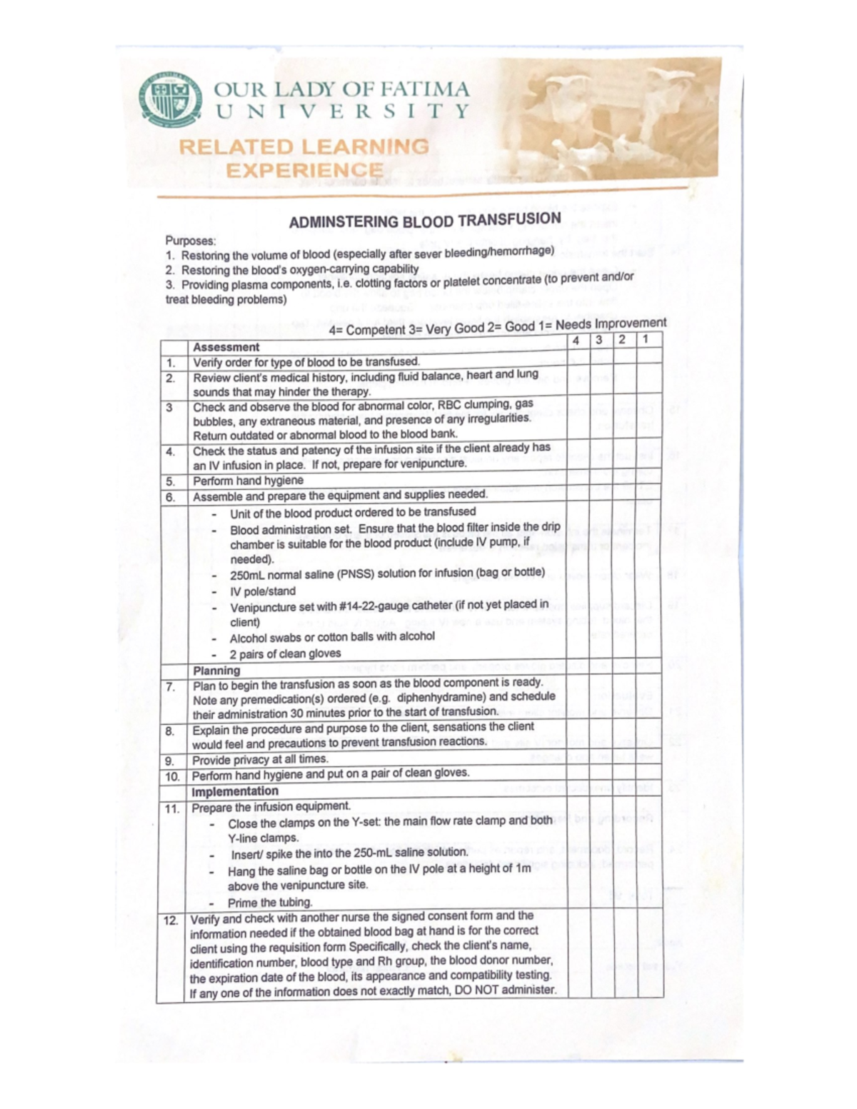 Administering-Blood-transfusion - Nursing - Studocu