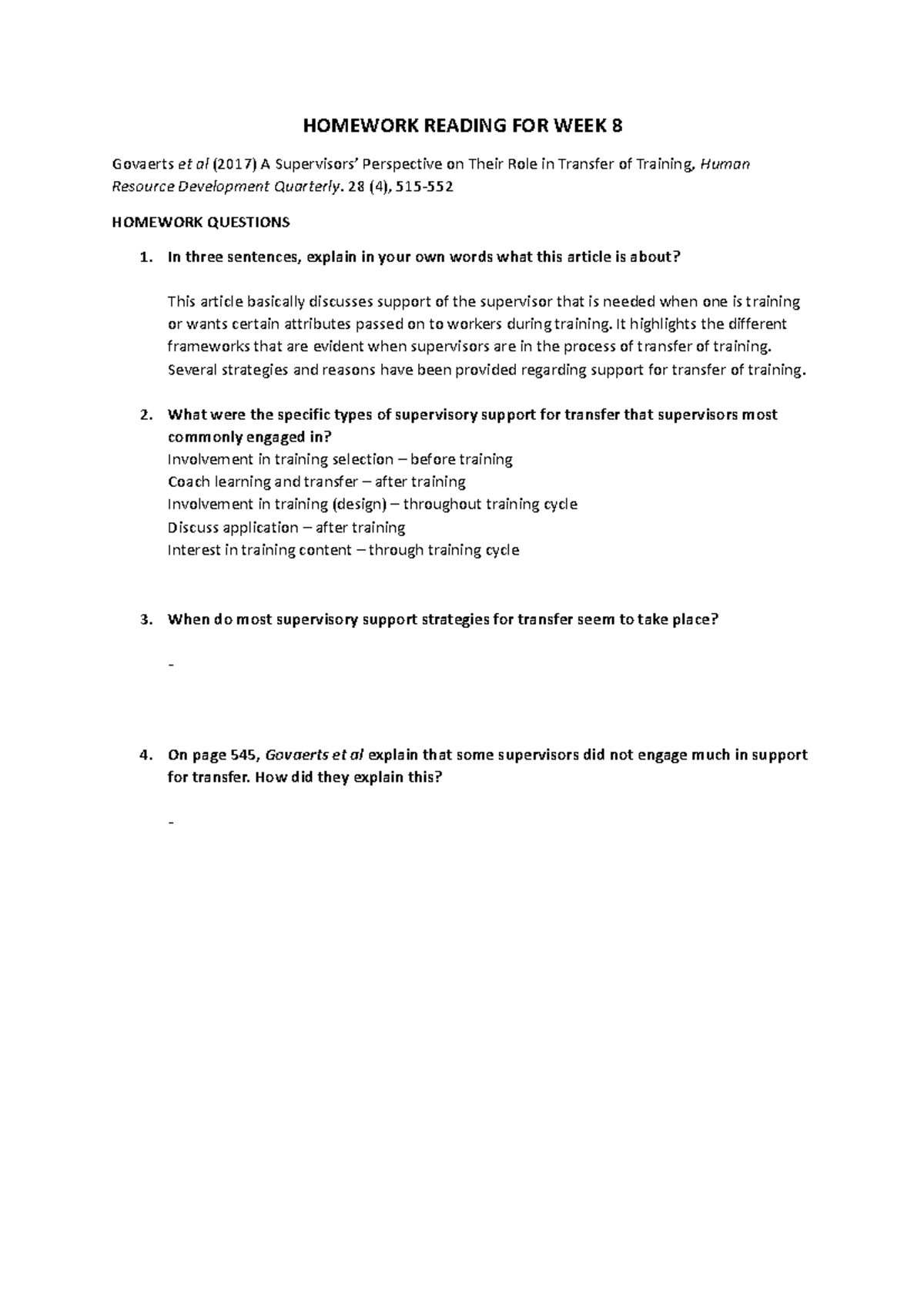 Homework Questions for week 8 article - HOMEWORK READING FOR WEEK 8 ...