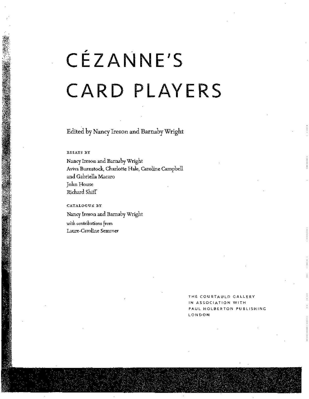 Schiff He Painted Cezanne 2010 - r. CEZANNE'S CARD PLAYERS Edited by ...