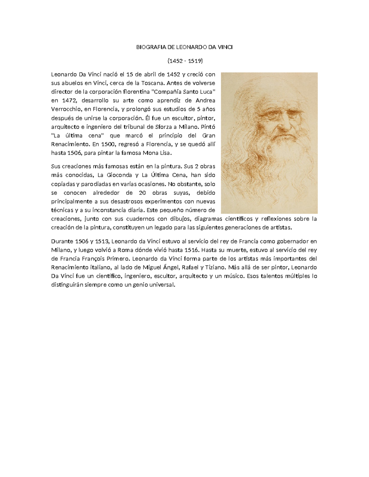 Da Vinci - The Biography - BIOGRAFIA DE LEONARDO DA VINCI (1452 - 1519 ...