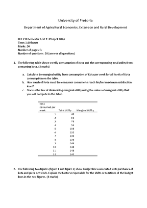 Lecture 6 LEK 210 - Summary Introduction to agricultural economics ...