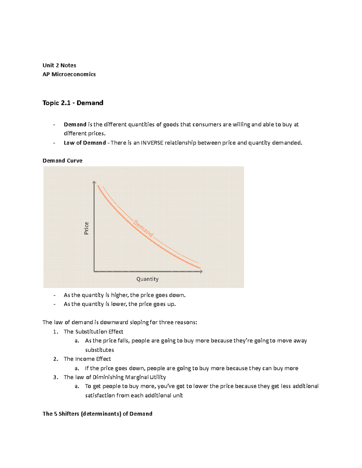 Unit 2 Notes - AP Microeconomics - Unit 2 Notes AP Microeconomics Topic ...