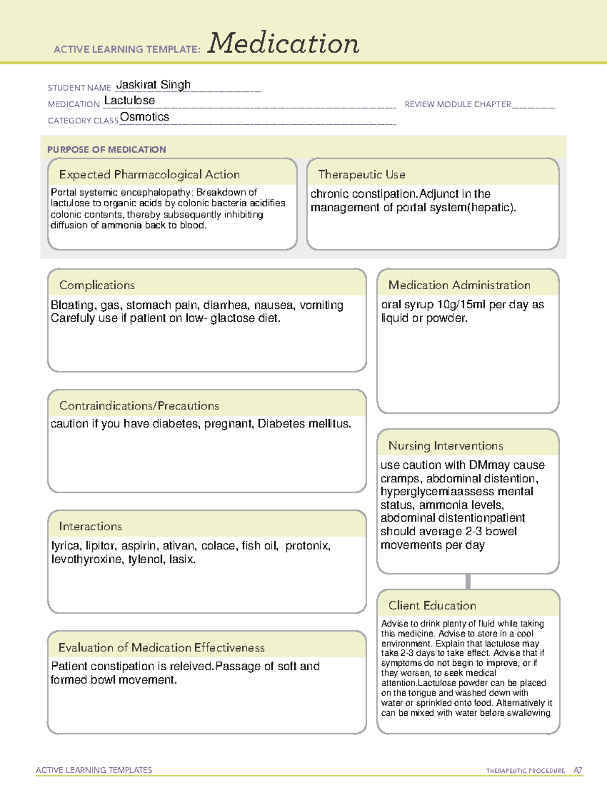 Active Learning Template medication - ACTIVE LEARNING TEMPLATES ...
