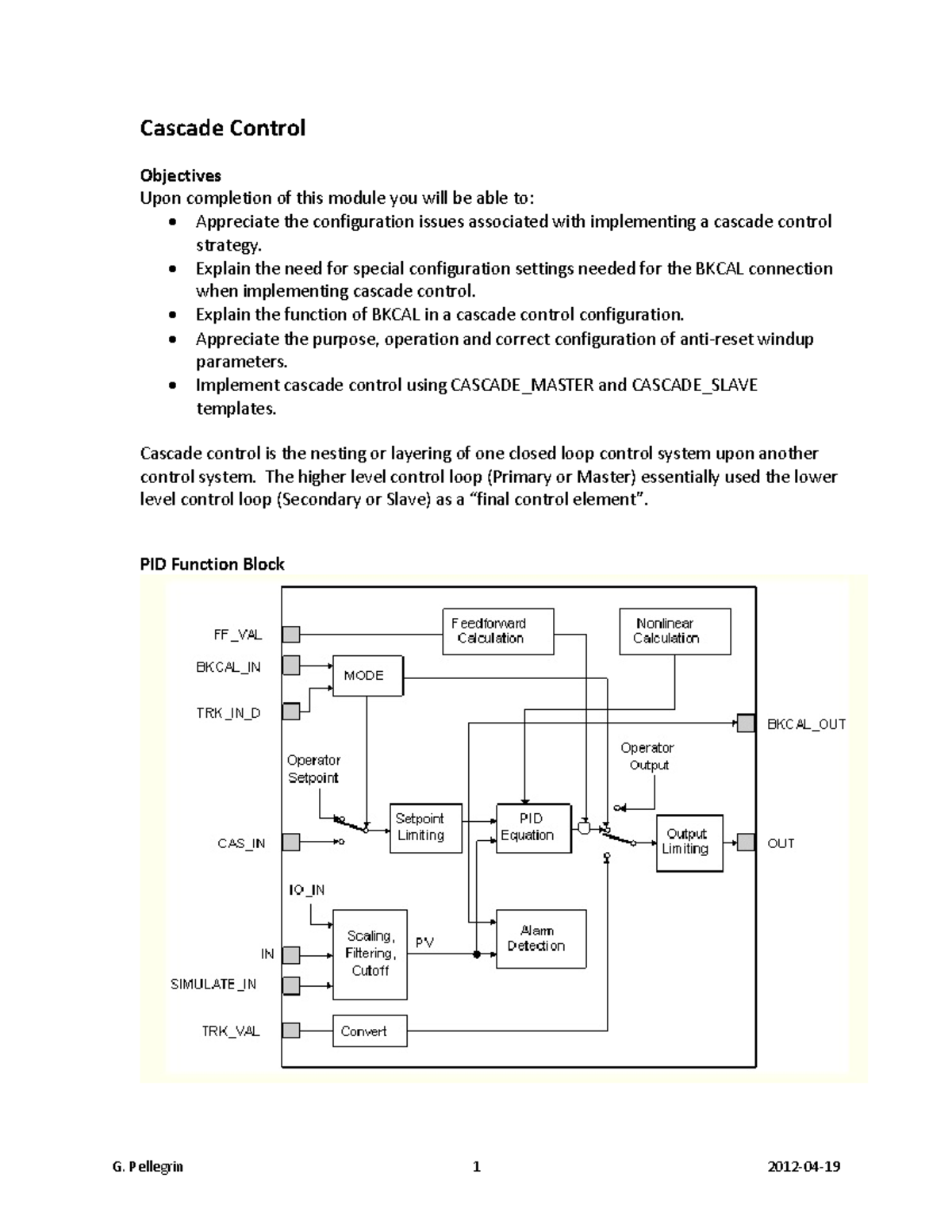 LEC-13 Cascade Control & Reset Windup - Cascade Control Objectives Upon ...